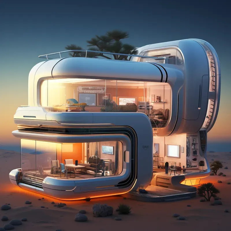 Futuristic House Design Illustrations Midjourney Prompt | PromptBase