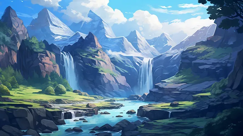 Pokemon Anime Background Landscapes Midjourney Prompt | PromptBase