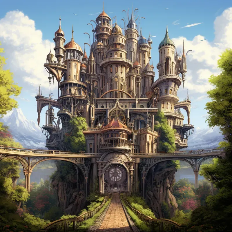 Fantasy Castles Illustrations Midjourney Prompt | PromptBase