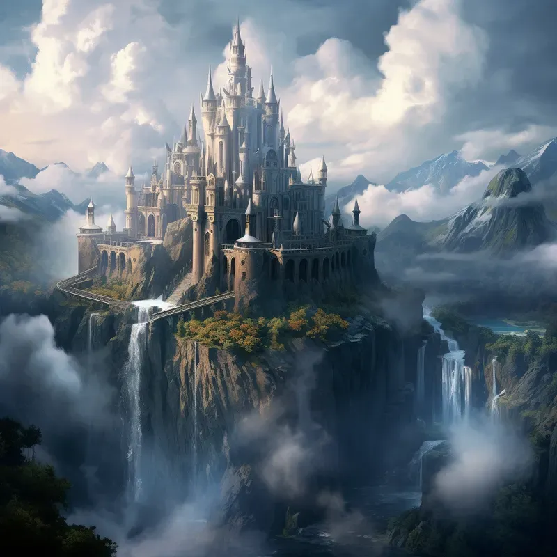 Fantasy Castles Illustrations Midjourney Prompt | PromptBase