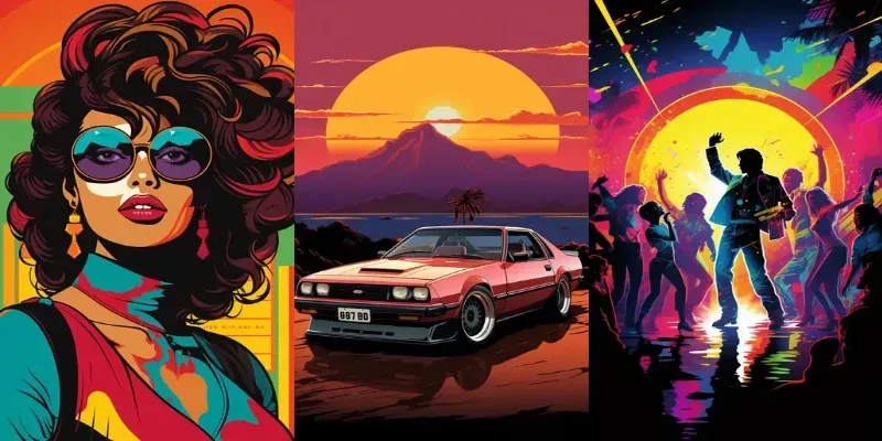Retro 80s Poster Designs Midjourney Prompt | PromptBase