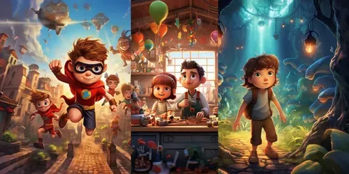 Pixar Cute Children Illustrations Midjourney Prompt | PromptBase