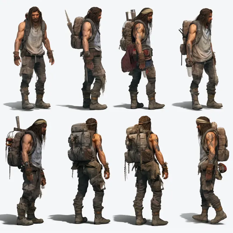 Video Games Characters Design Pose Sheets Midjourney Prompt | PromptBase