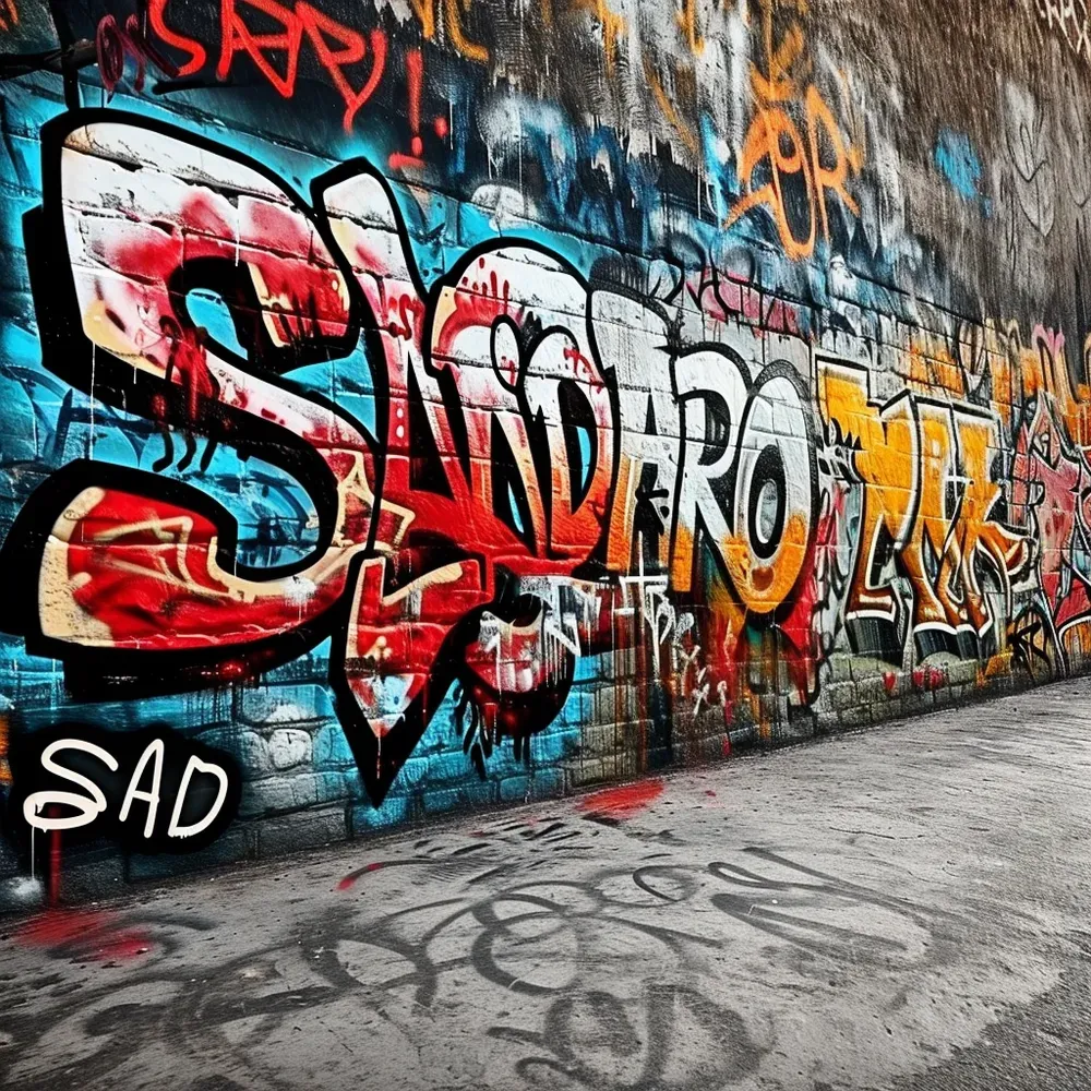 Realistic Graffiti Wall Illustrations Midjourney Prompt | PromptBase