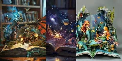 Storybook Scenes Pop Up Art Midjourney Prompt | PromptBase