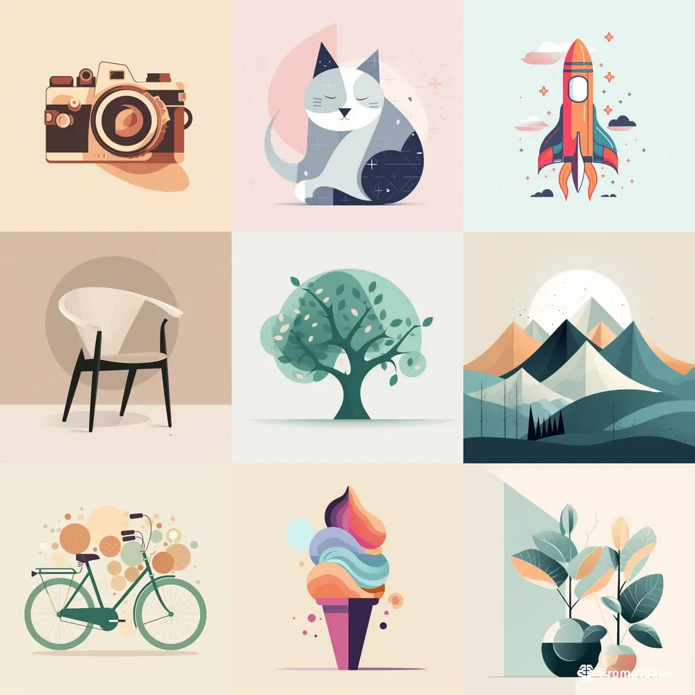 Minimalist Flat Design Illustrations Midjourney Prompt | PromptBase
