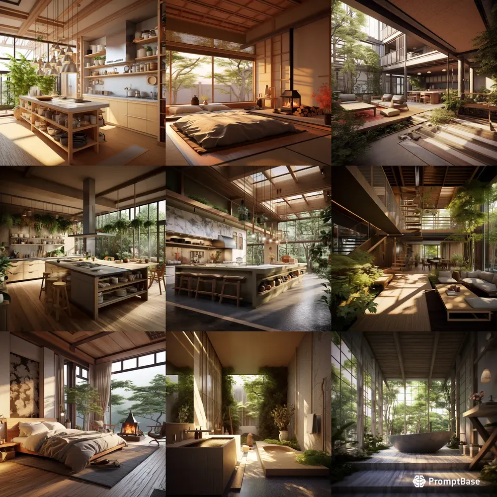 Nagoro Japan Style Interior Designs Midjourney Prompt | PromptBase