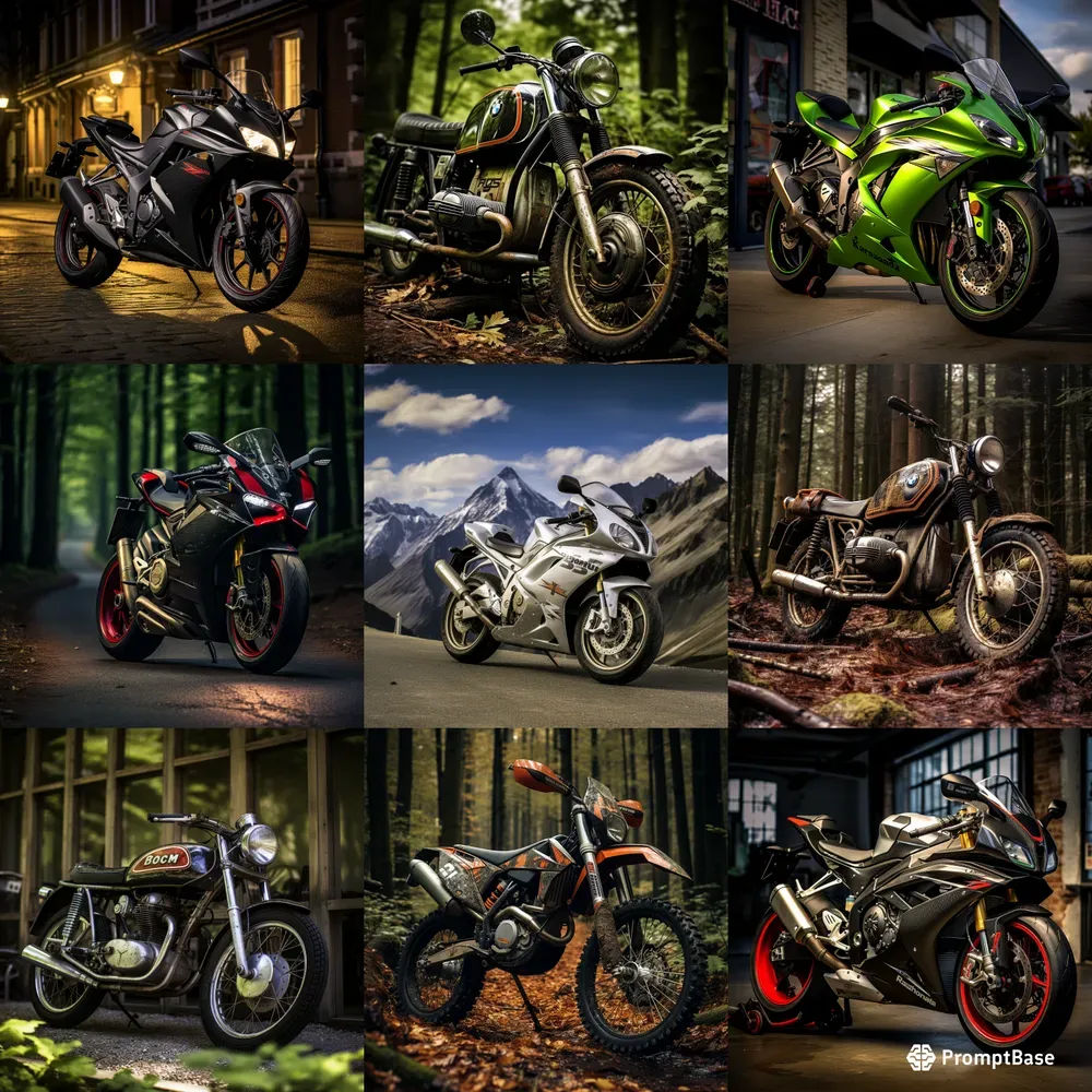 Hyper Realistic Motorcycle Photography Midjourney Prompt | PromptBase
