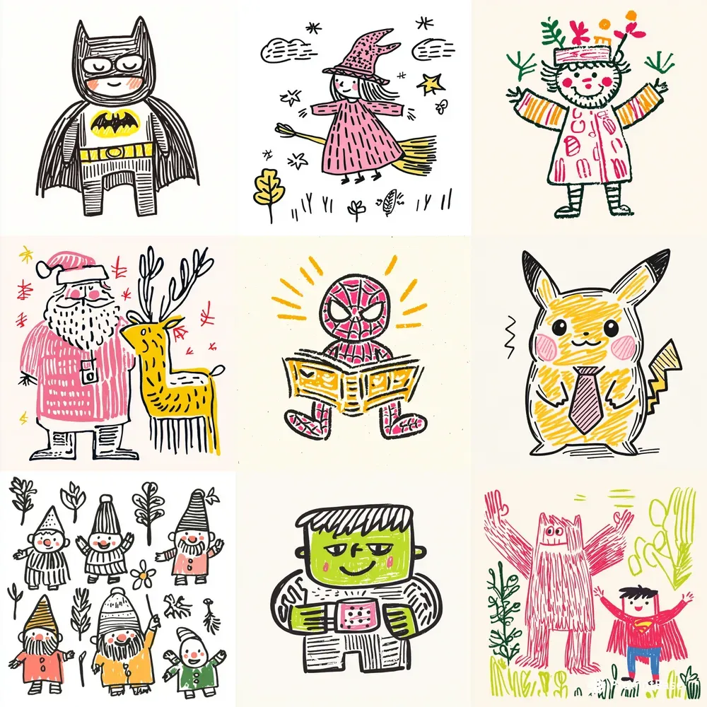 Simple Cartoon Hand Drawings Midjourney Prompt | PromptBase