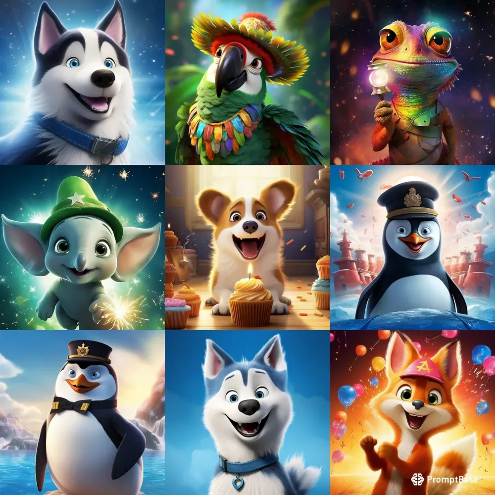 Pixar Style Cute Characters Midjourney Prompt | PromptBase