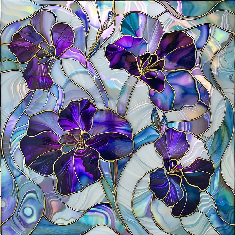 Luxury Stained Glass Patterns Midjourney Prompt | PromptBase