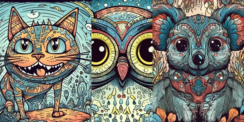 Captivating Doodle Characters Midjourney Prompt | PromptBase