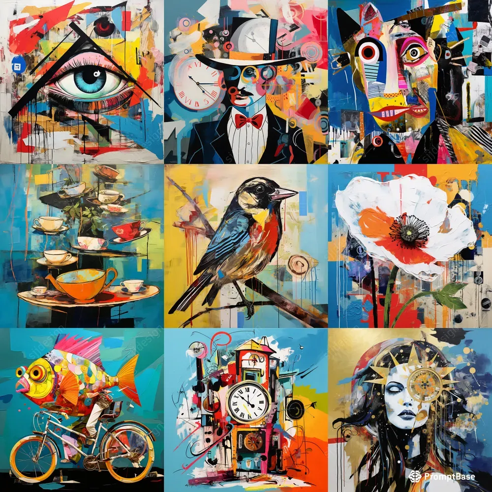 Funky Dada Collages Midjourney Prompt | PromptBase