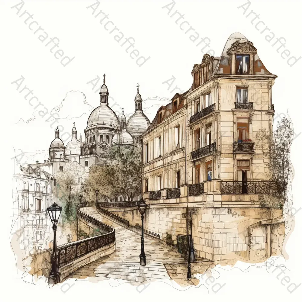 Architectural Hand Drawn Sketches Midjourney Prompt | PromptBase