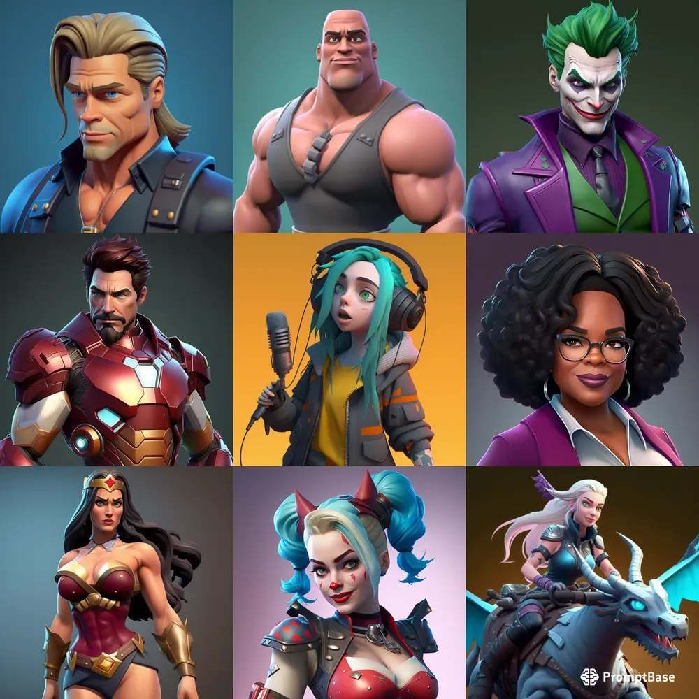 Fortnite 3D Gaming Human Characters Midjourney Prompt | PromptBase