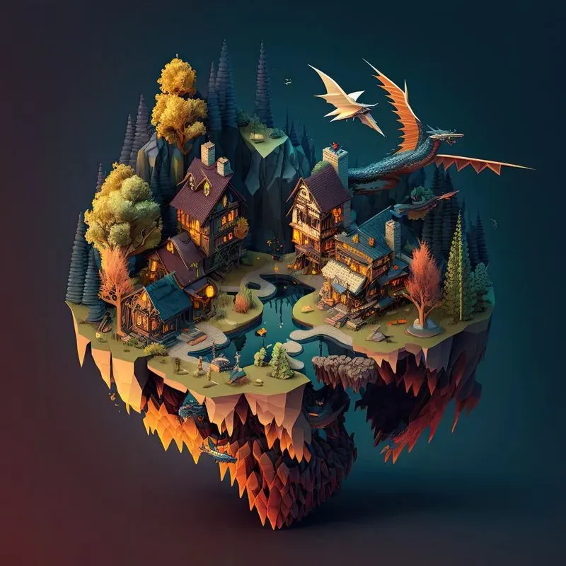 Nft Isometrics Land Metaverse Midjourney Prompt | PromptBase