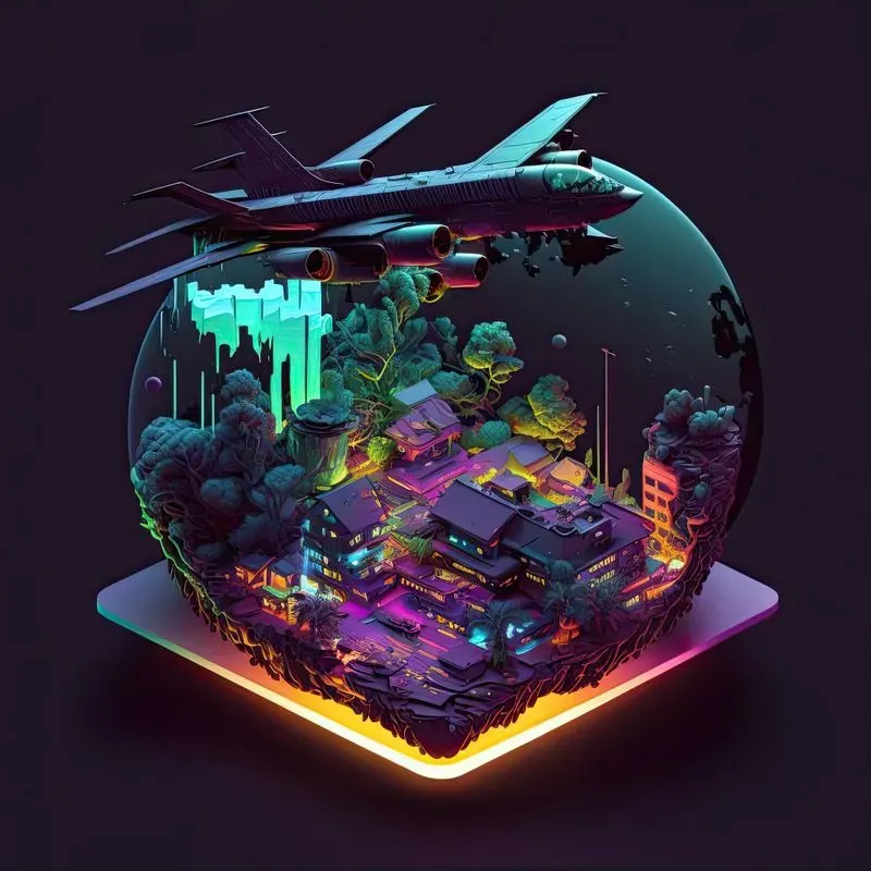 Nft Isometrics Land Metaverse Midjourney Prompt | PromptBase