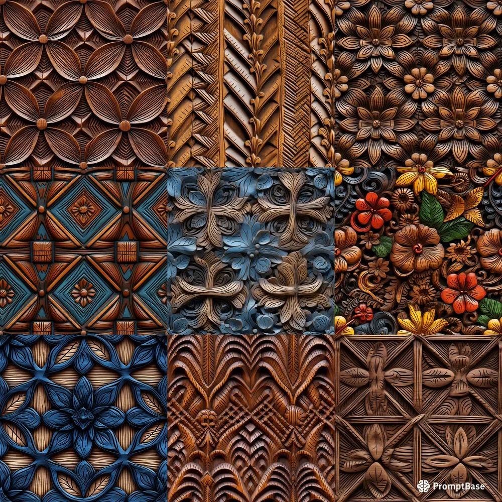 Intricate Seamless Repeating Wood Pattrn Midjourney Prompt | PromptBase