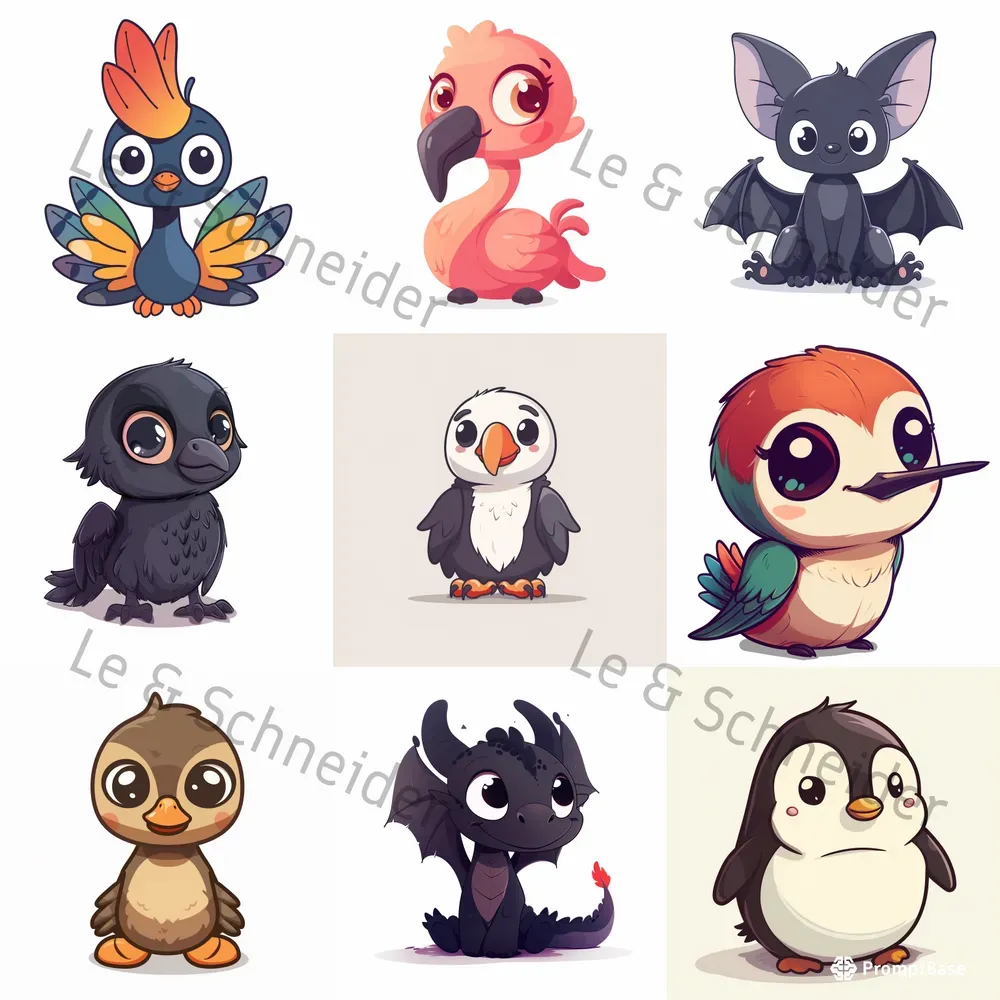 Cute 2D Birds Midjourney Prompt | PromptBase