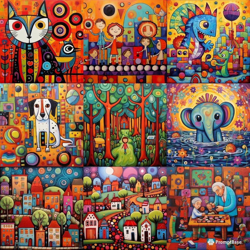 Colourful Children Books Illustrations Midjourney Prompt | PromptBase