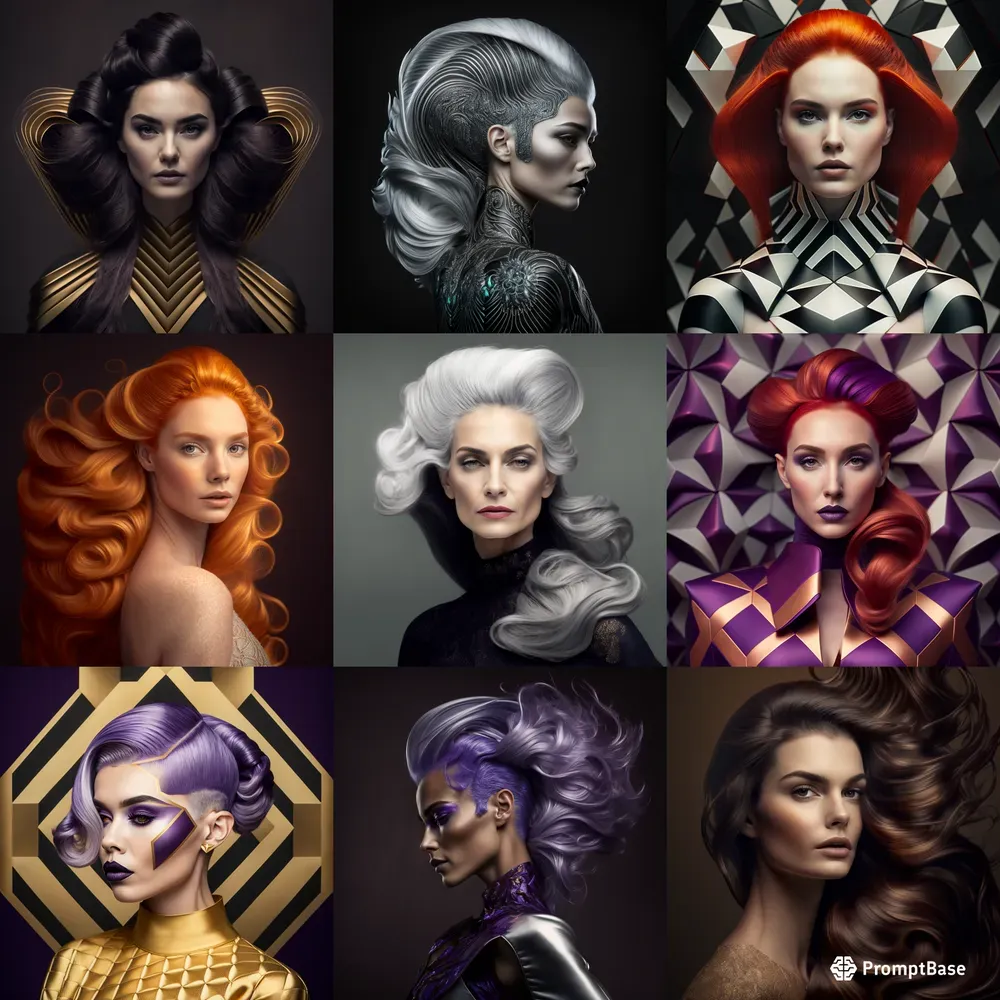 Unique Hair Designs For Women Midjourney Prompt | PromptBase