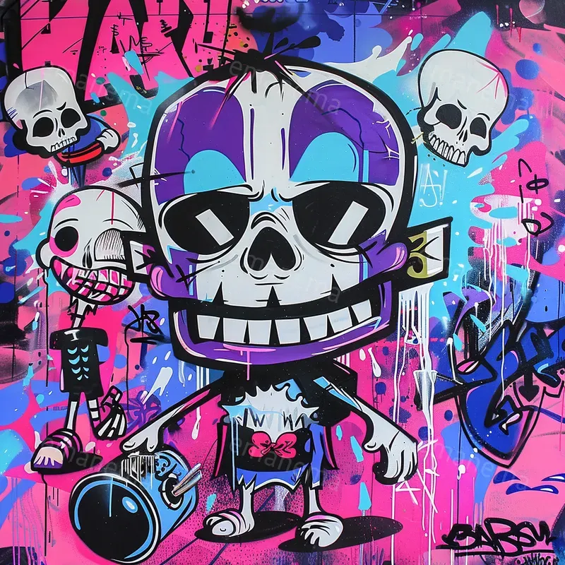 Graffiti Art Puppets Midjourney Prompt | PromptBase