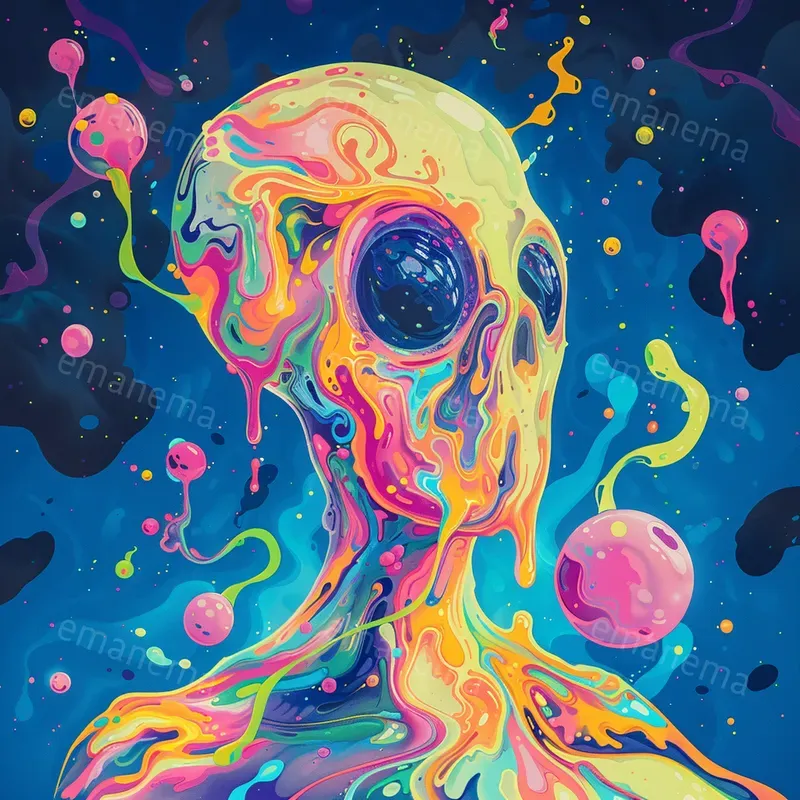 Trippy Splatter Posters Midjourney Prompt | PromptBase