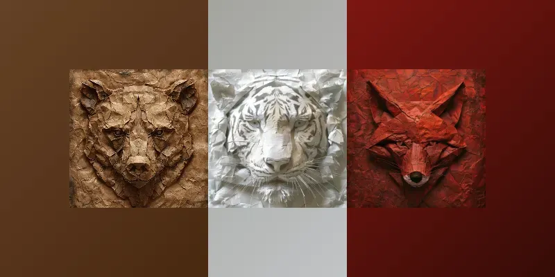 Crumpled Paper Animal Generator App | PromptBase