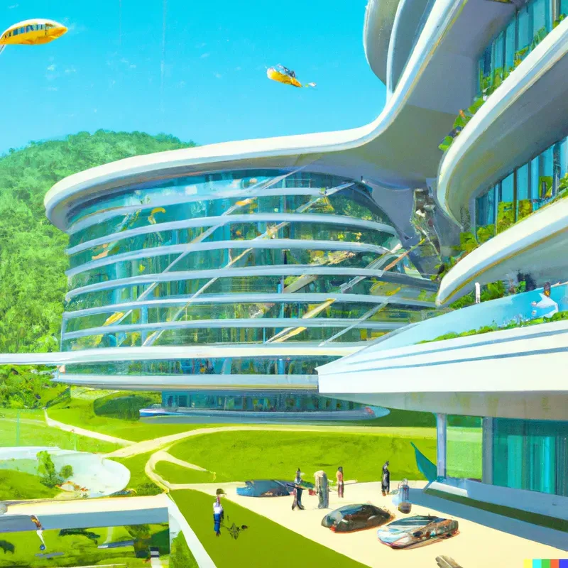 Futuristic Utopia Buildings DALL·E Prompt | PromptBase