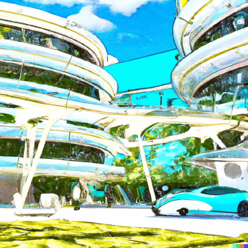 Futuristic Utopia Buildings DALL·E Prompt | PromptBase