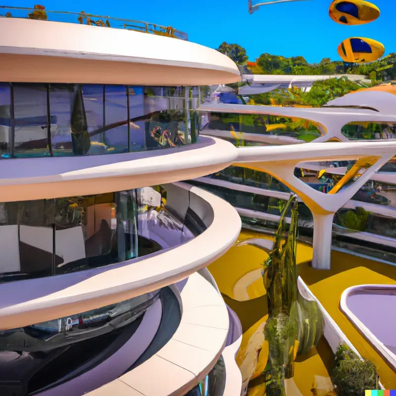 Futuristic Utopia Buildings DALL·E Prompt | PromptBase