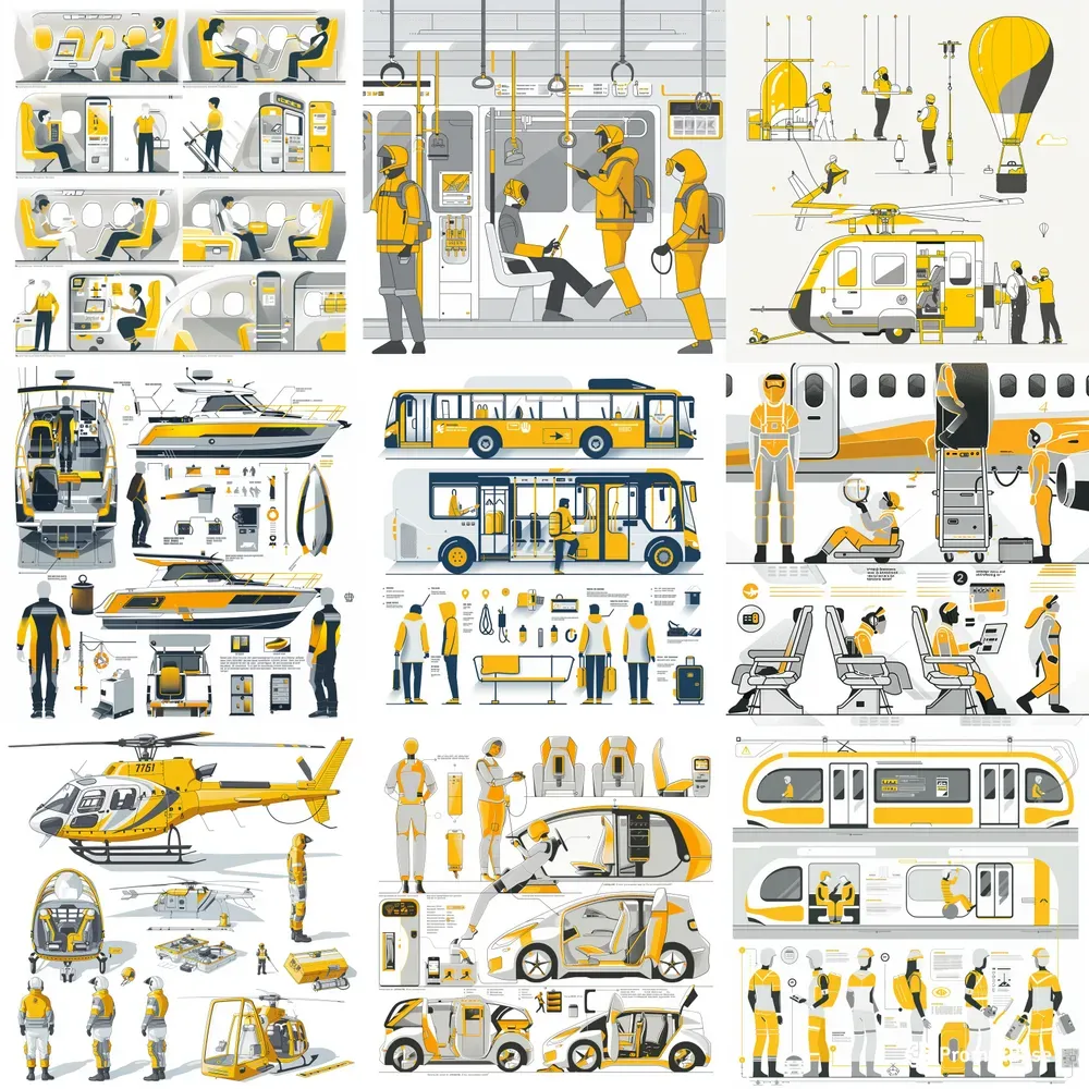 Infographic Transport Safety Illustration Midjourney Prompt | PromptBase