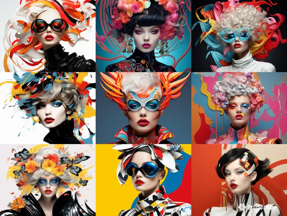 Pop Art Fashion Models Midjourney Prompt | PromptBase