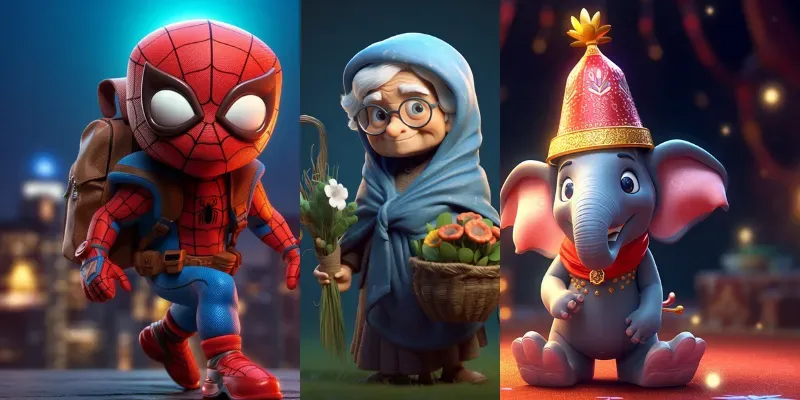 Cute Pixar Style Characters Prompts Midjourney Prompt | PromptBase