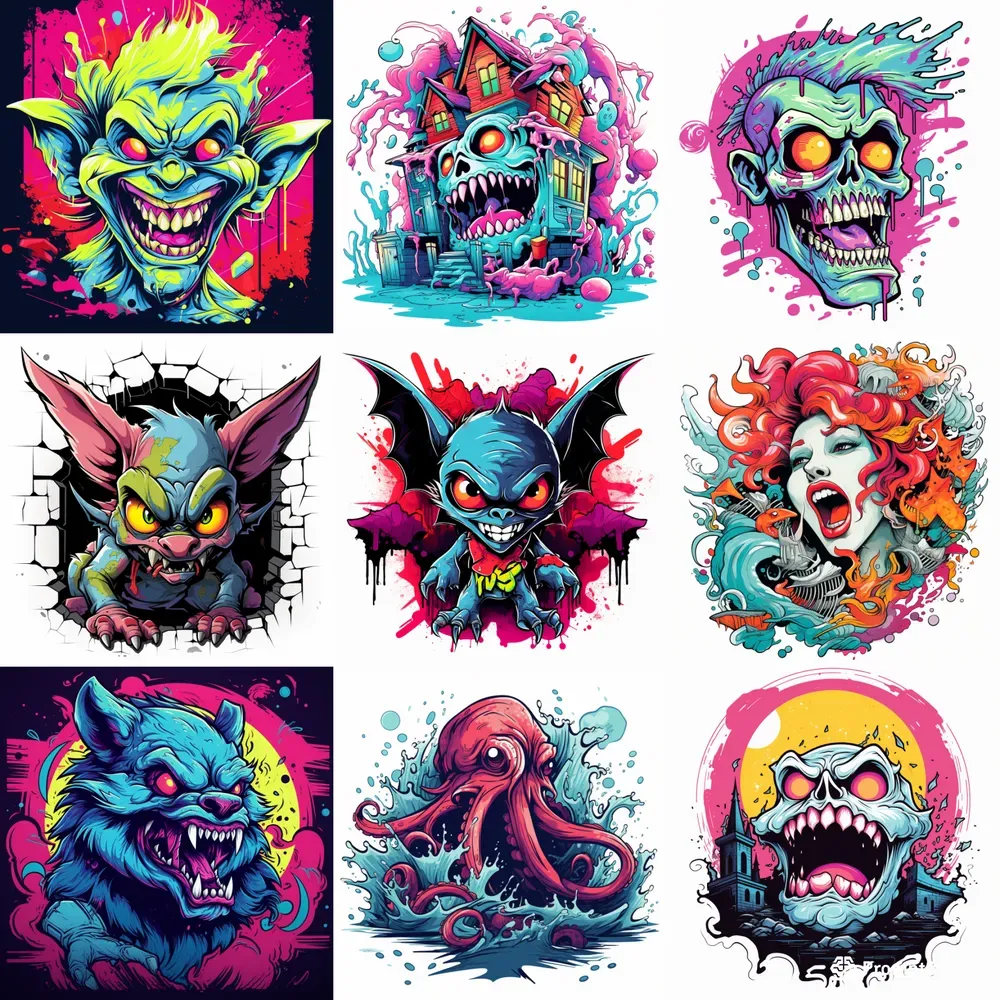 Scary Monster Vector Tshirt Illustrations Midjourney Prompt | PromptBase
