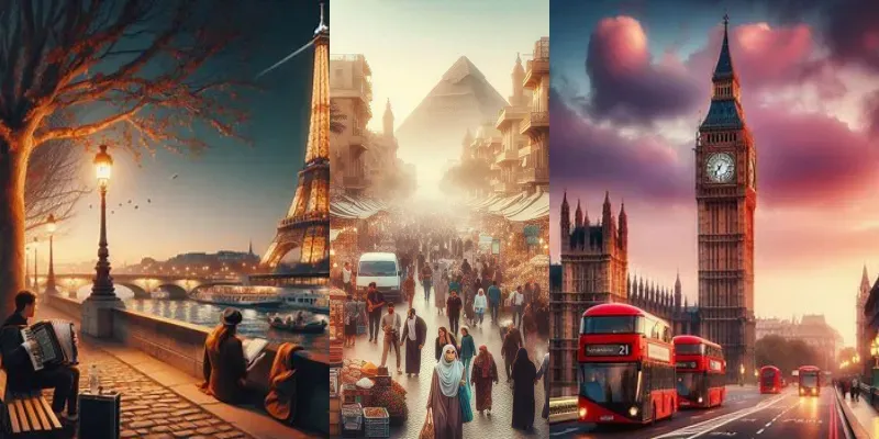 Artistic Images Of Iconic Cities DALL·E Prompt | PromptBase