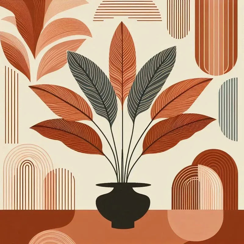 Midcentury Modern Leaf Designs DALL·E Prompt | PromptBase