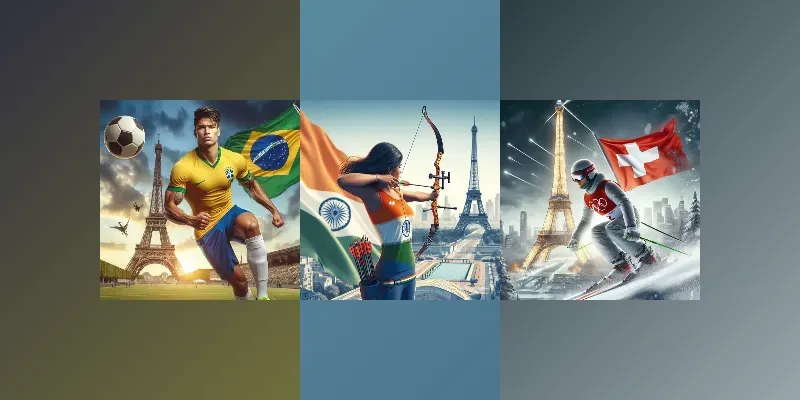 Olympic Athletes With Country Flags DALL·E Prompt | PromptBase