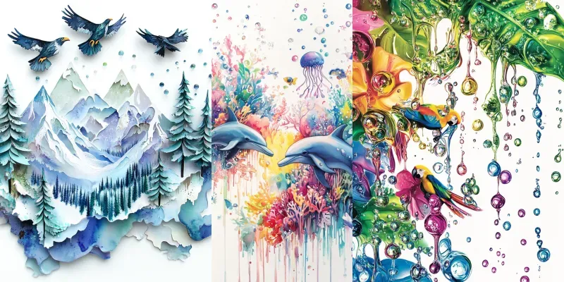 Water Drop Style Art Generator App | PromptBase