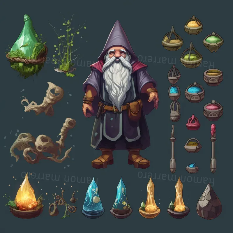 Premium 2D Character Sets For Videogames Midjourney Prompt | PromptBase