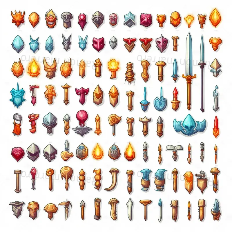 Premium Quality 2D Game Assets Midjourney Prompt | PromptBase