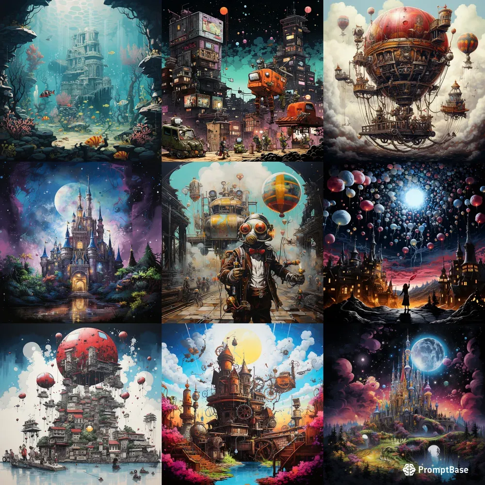 Banksy Fairy Tale Word Fusion Art Midjourney Prompt | PromptBase