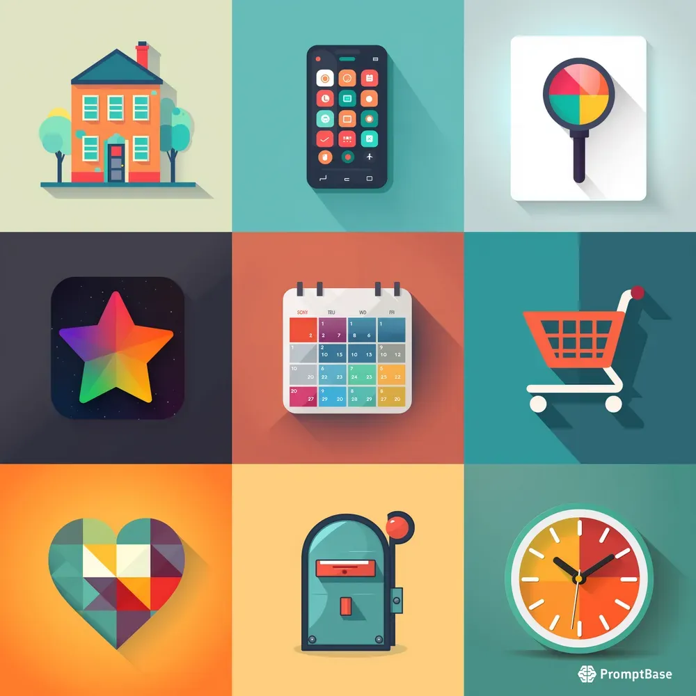 Flat Ui Icons Midjourney Prompt | PromptBase