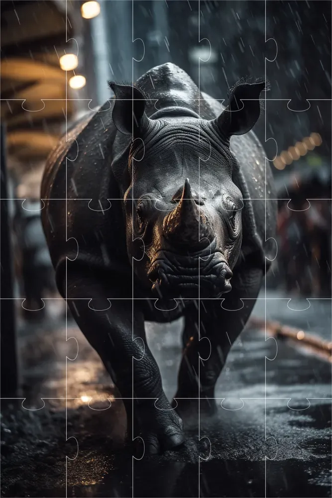 Dramatic Photos Of Animals In Cities Midjourney Prompt | PromptBase