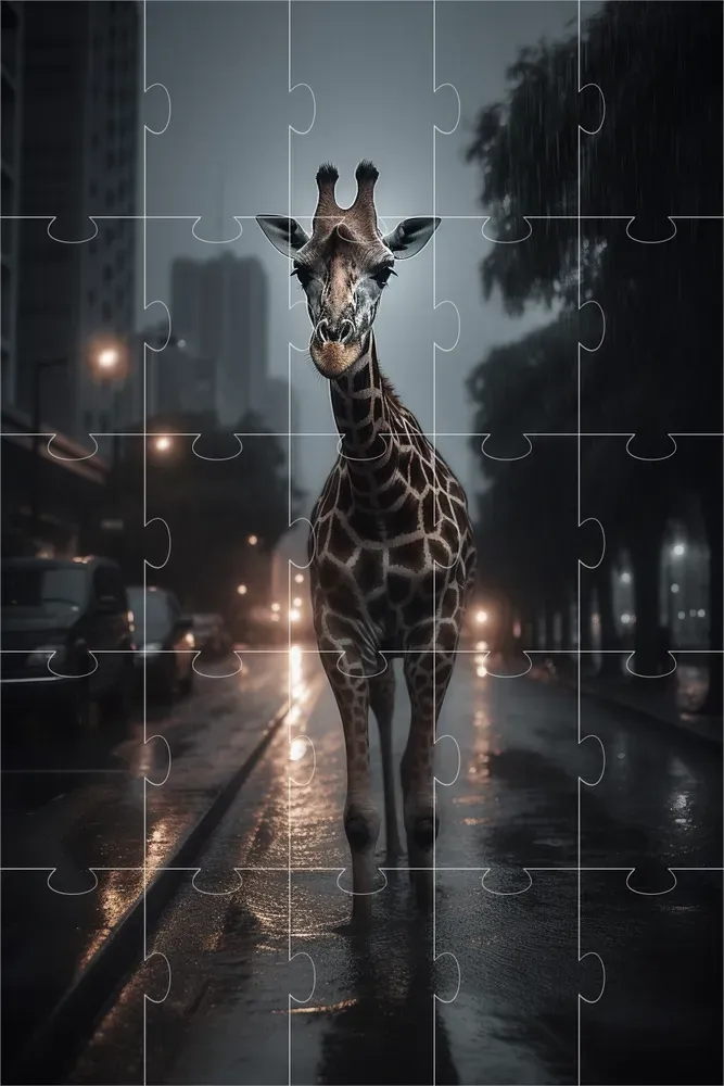 Dramatic Photos Of Animals In Cities Midjourney Prompt | PromptBase