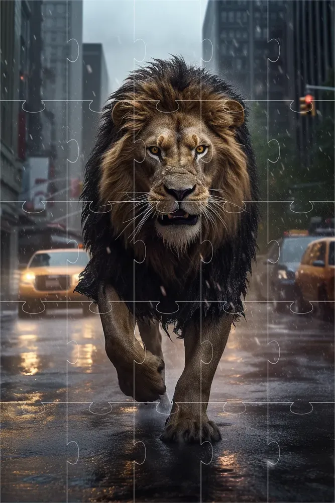 Dramatic Photos Of Animals In Cities Midjourney Prompt | PromptBase