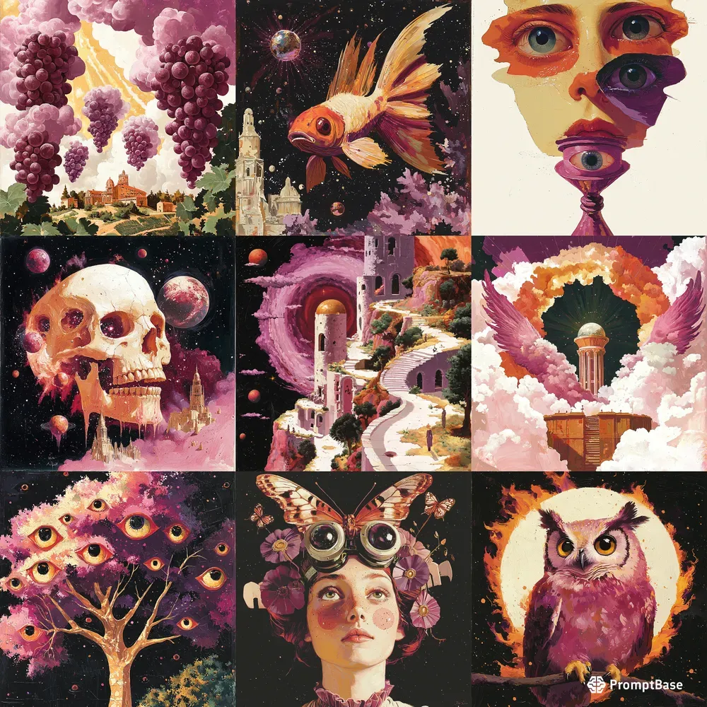 Psychedelic Renaissance Surreal Fusions Midjourney Prompt | PromptBase