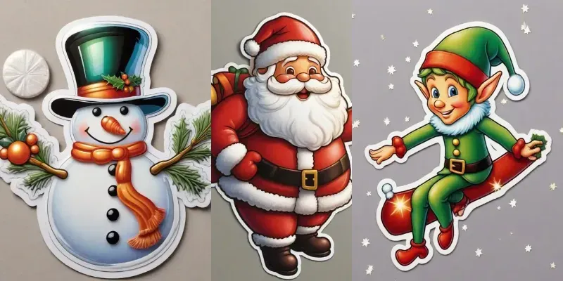 3D Christmas Stickers Festive Designs Leonardo Ai Prompt | PromptBase