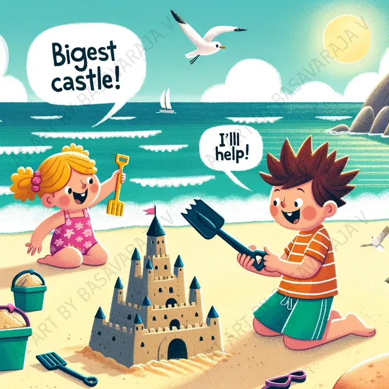 Cute And Engaging Cartoon Scenes DALL·E Prompt | PromptBase