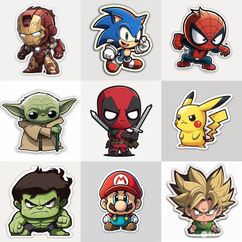 Stickers 2D Cute Midjourney Prompt | PromptBase